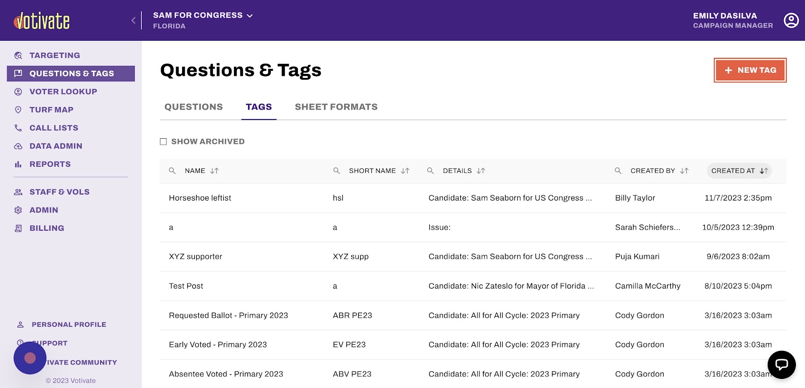 Creating & Managing Tags – Votivate