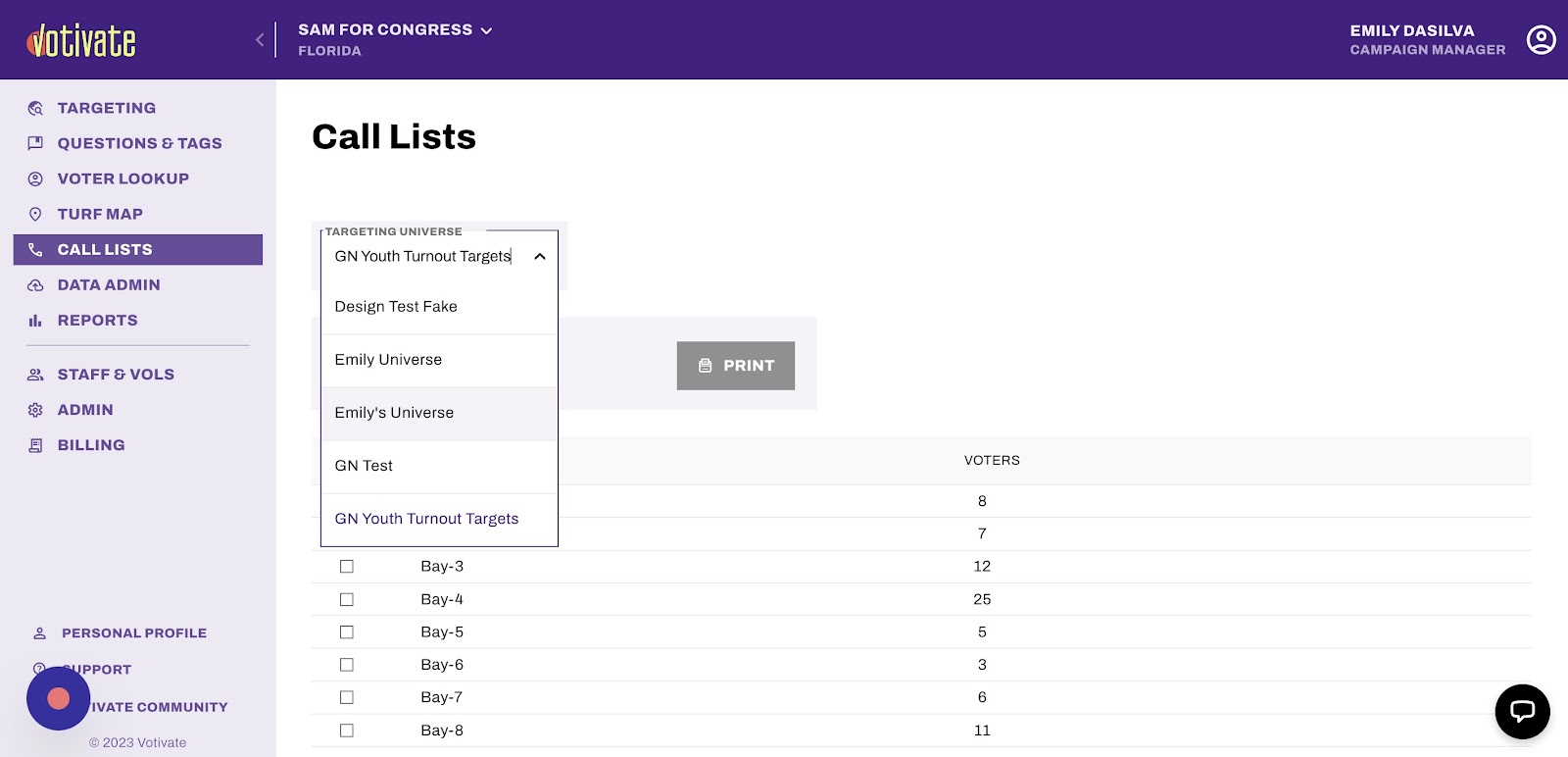 Create A New Call List – Votivate